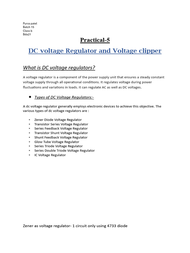 Practical 5 | PDF | Diode | Materials Science