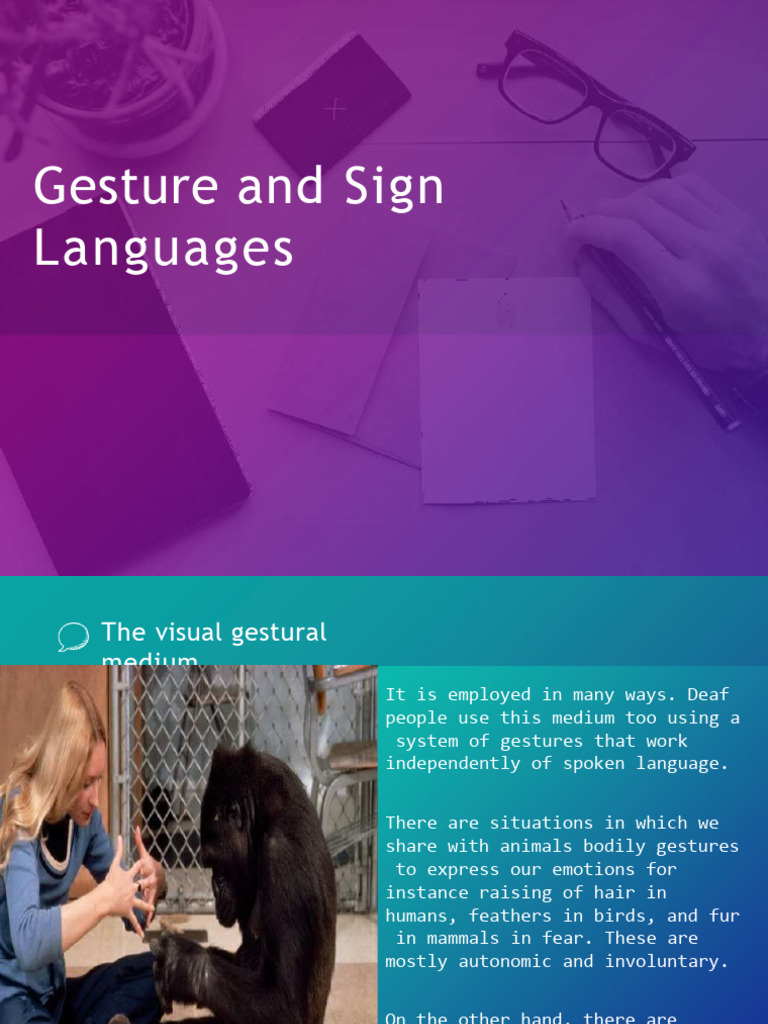 Gesture and Sign Language | PDF | Sign Language | Gesture