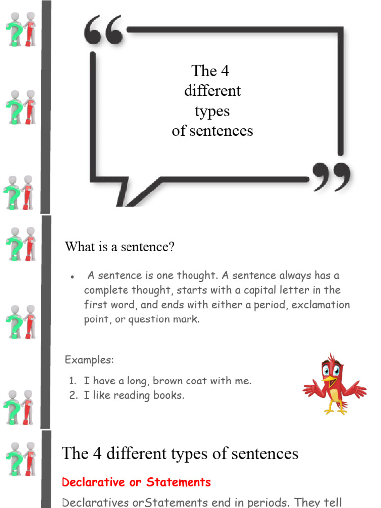 Types of Sentences and Clauses | PDF | Sentence (Linguistics) | Question