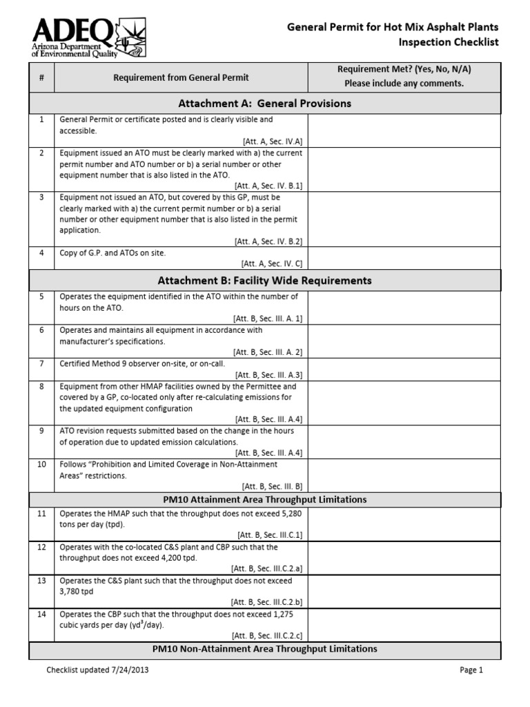 Tablet HMAP GP Checklist (7-24-2013) | PDF | Engines | Fuels