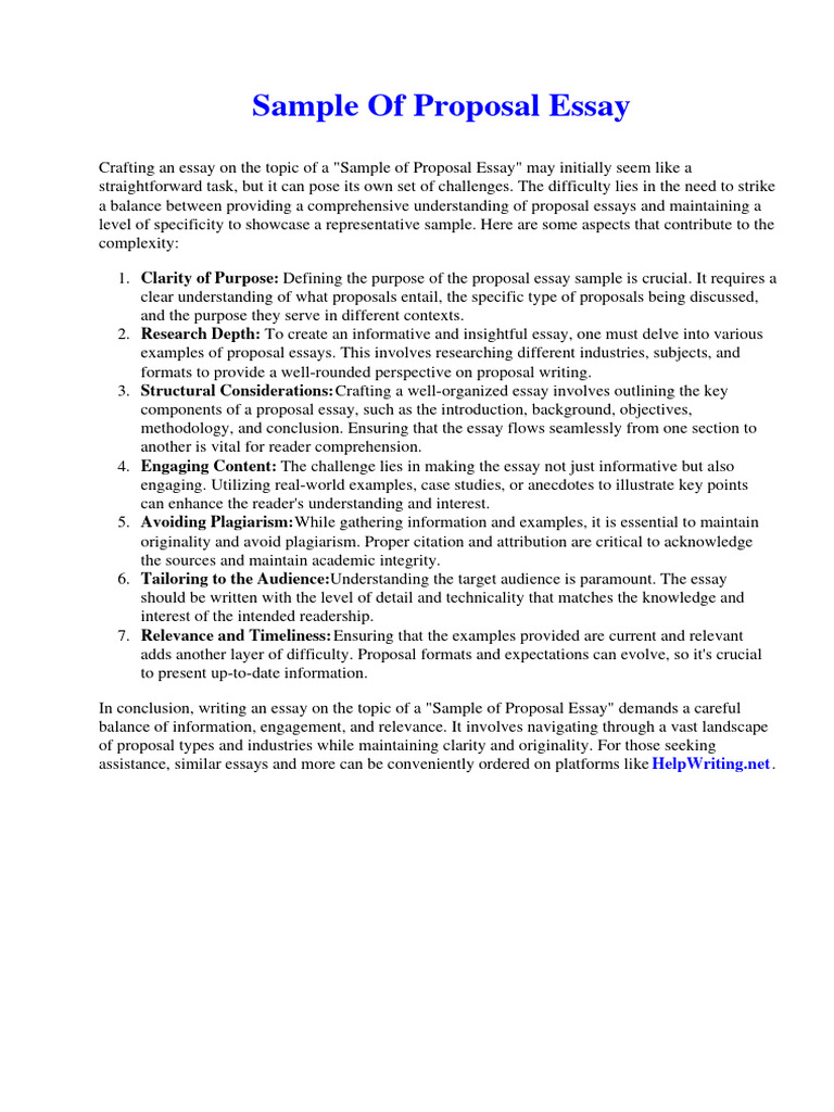 Sample of Proposal Essay | PDF | Genesis Creation Narrative | Essays