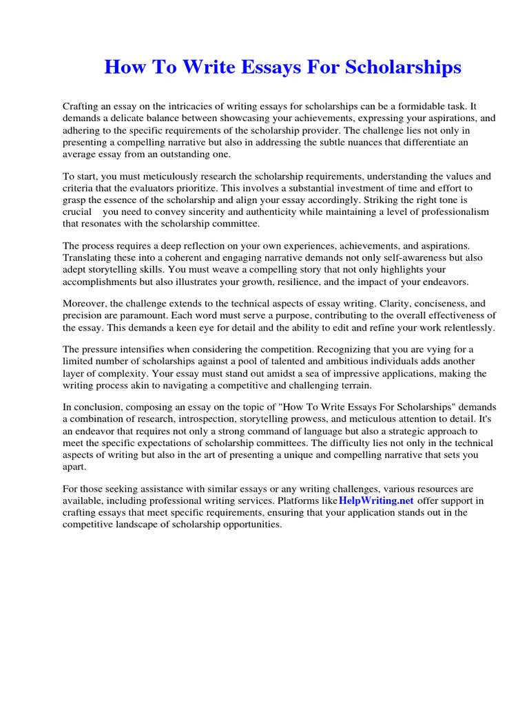How To Write Essays For Scholarships | PDF | Humidity | Temperature