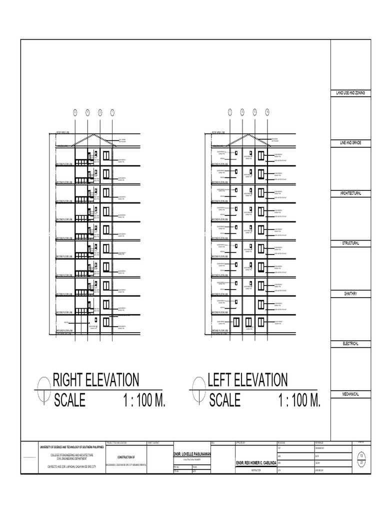 10-Storey Commercial Building Elevations (Right&left) | PDF | Window | Building Engineering