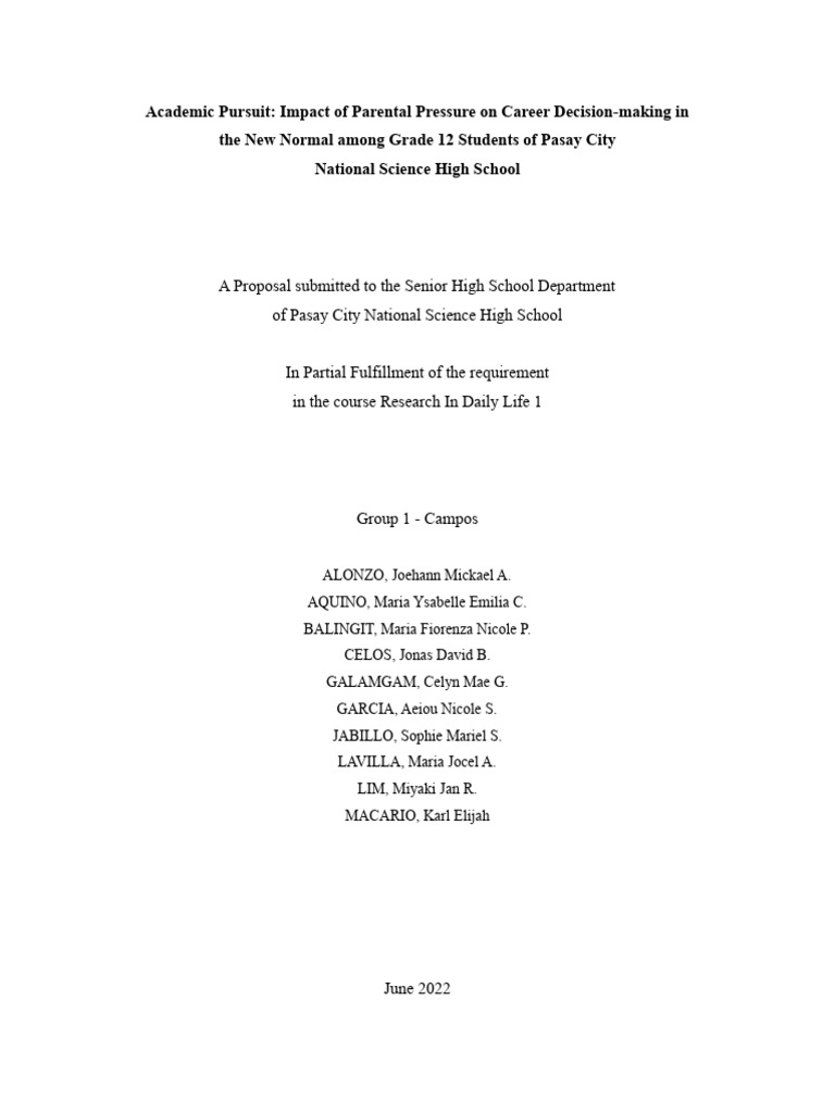 G11 Campos Research Proposal Group 1 | Download Free PDF | Survey Methodology | Decision Making