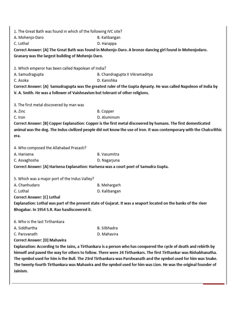 MCQ History NPSC | PDF | Mughal Empire