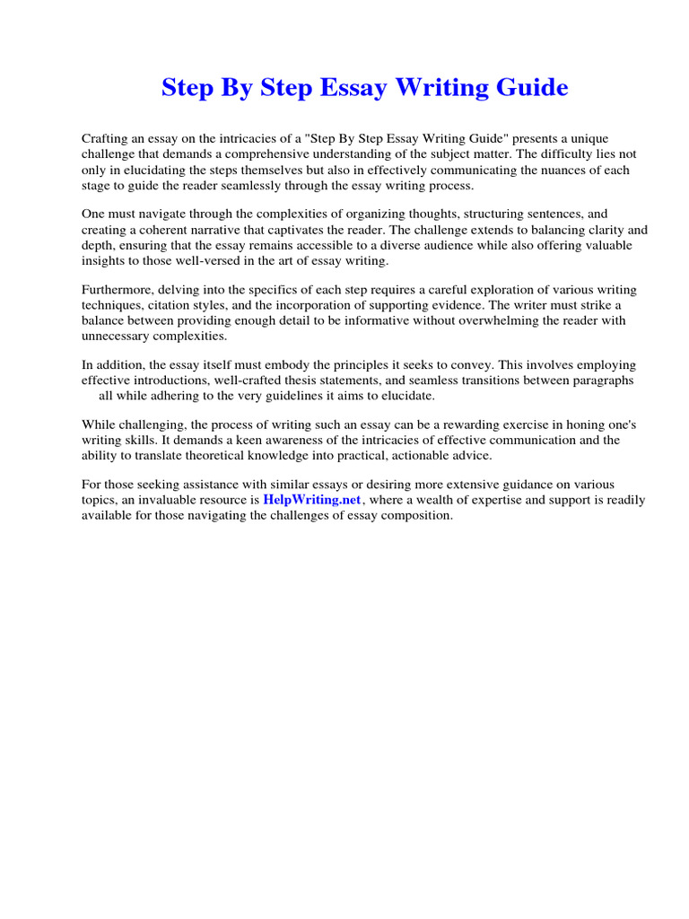 Step by Step Essay Writing Guide | PDF | Mahatma Gandhi | Essays