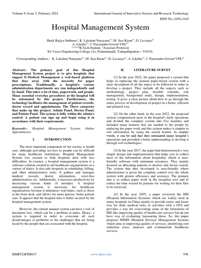 Hospital Management System | Download Free PDF | Databases | Health Care