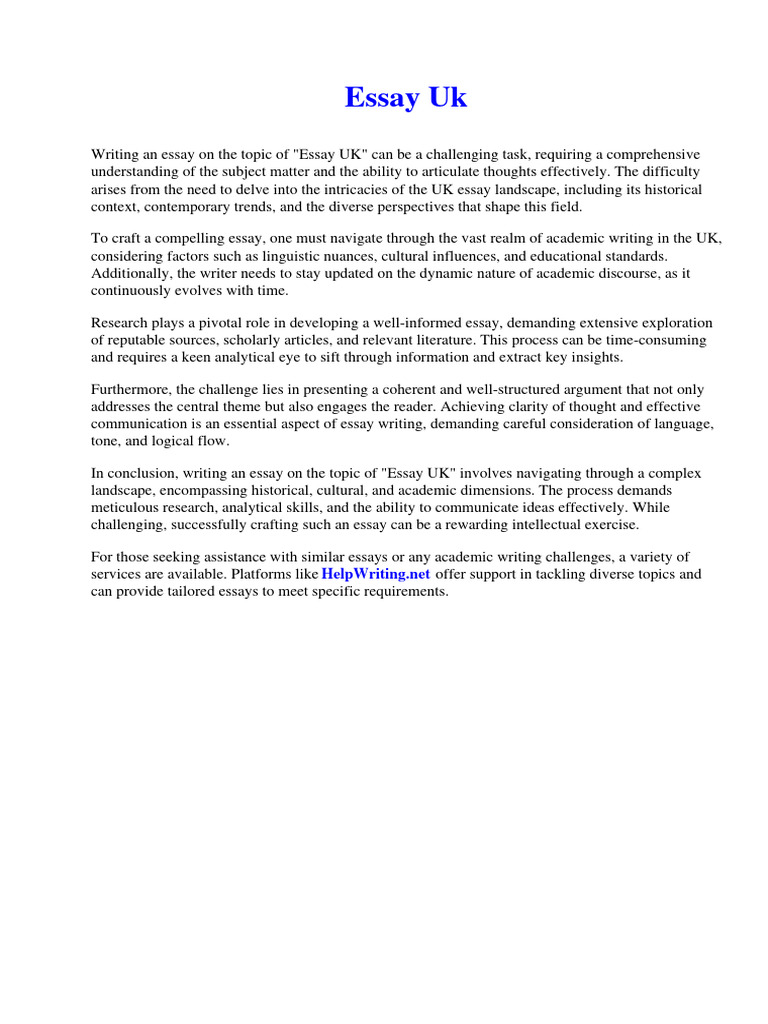 Essay Uk | PDF | Teachers | Essays