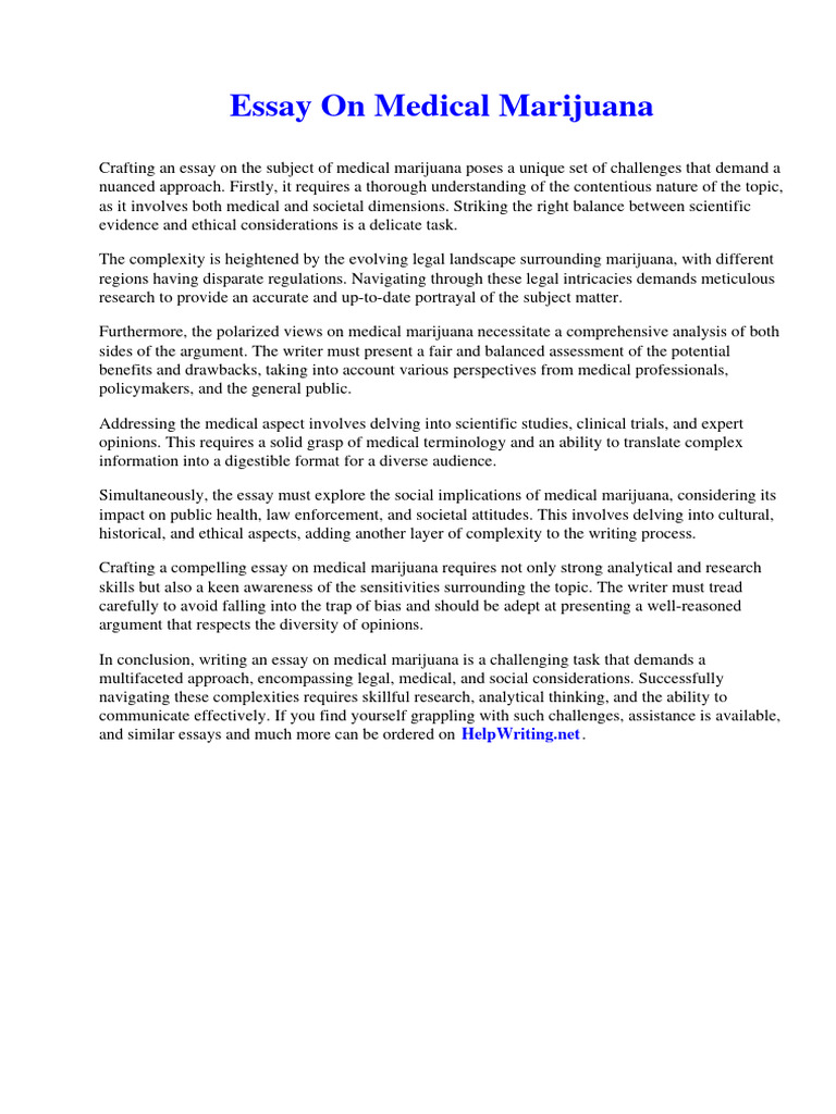 Medical Marijuana Essay Writing Guide | PDF | Harriet Beecher Stowe ...