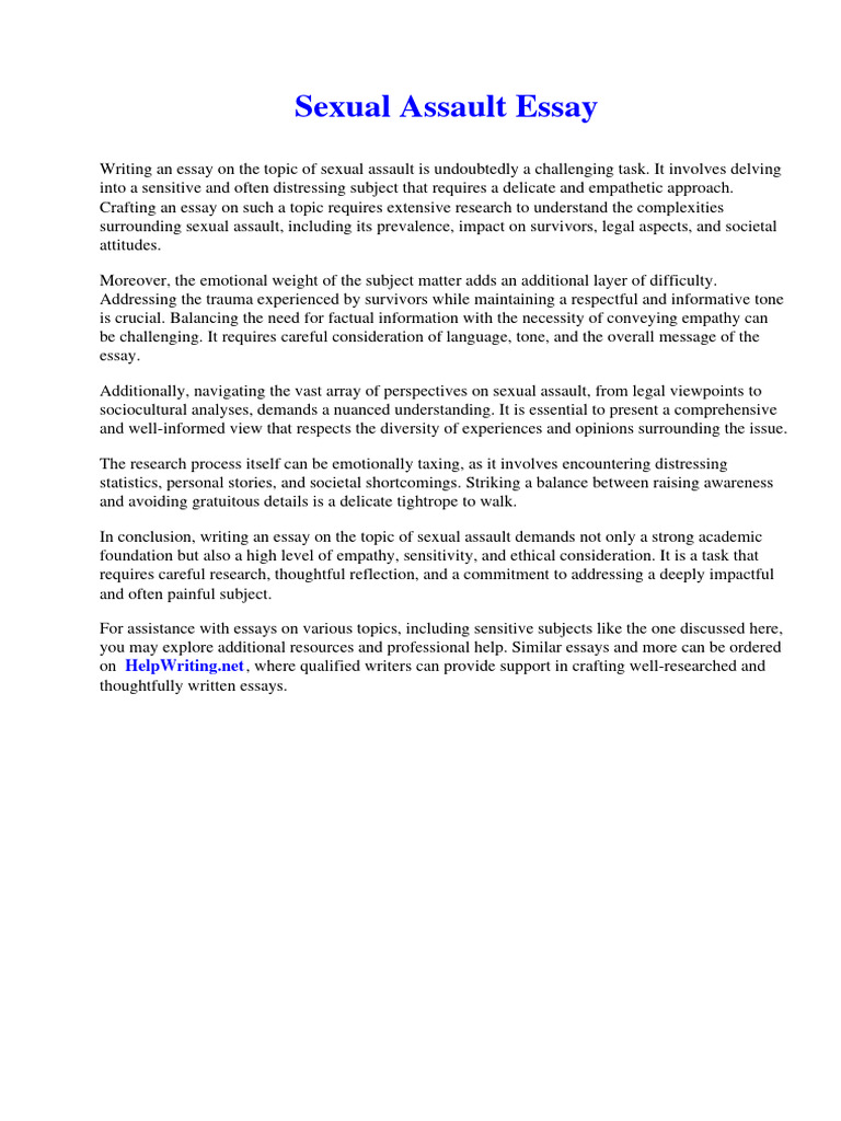 Sexual Assault Essay | PDF