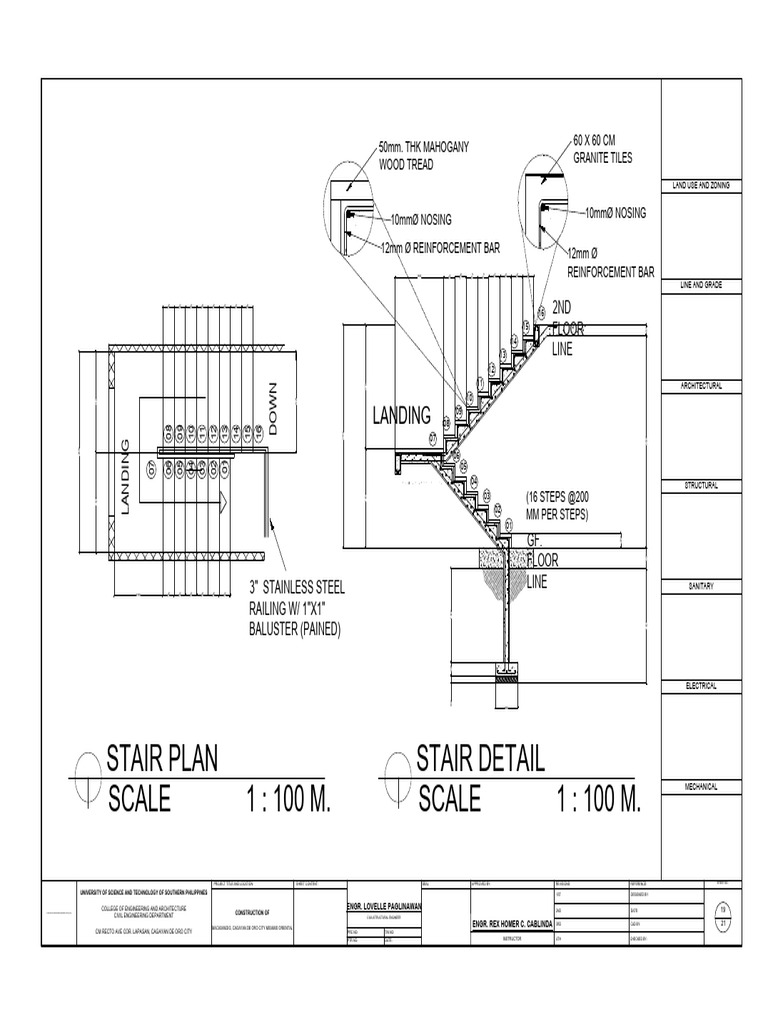 Stair Plan and Details for Cagayan Project | PDF | Building Materials ...