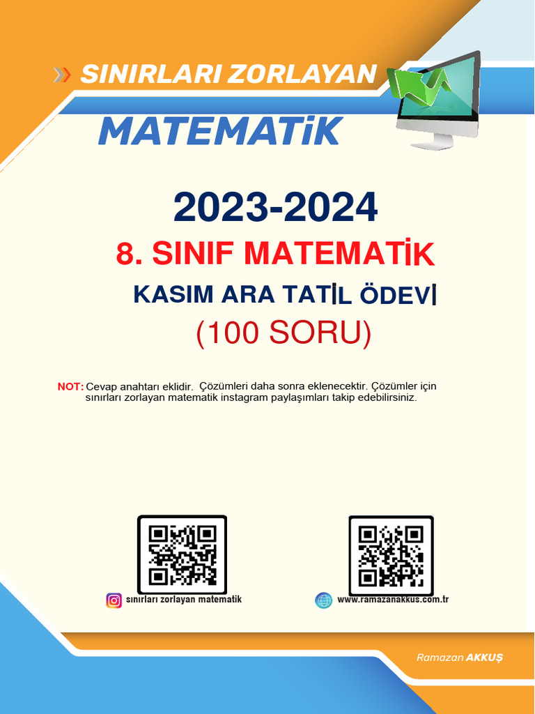 Matematik: 8. Sinif Matemat İK | PDF