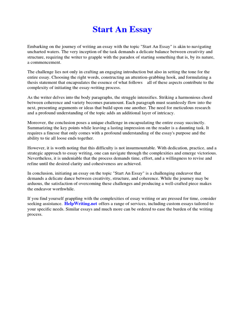 Start An Essay | PDF | Peripheral Neuropathy | Passover