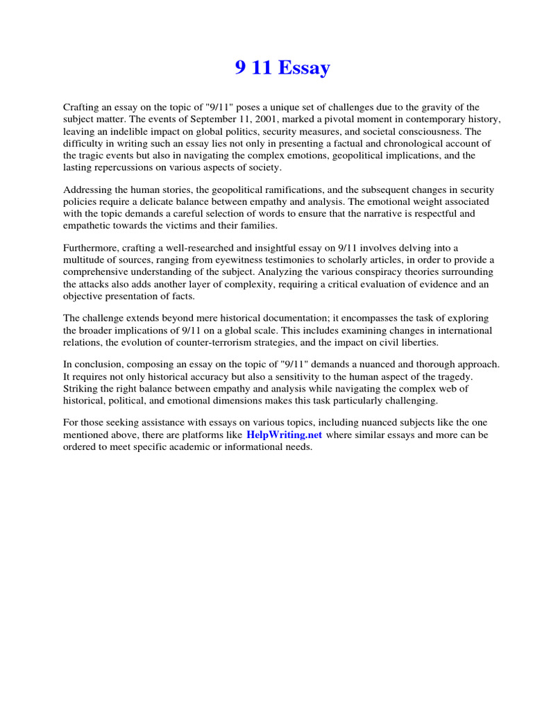 9 11 Essay | PDF