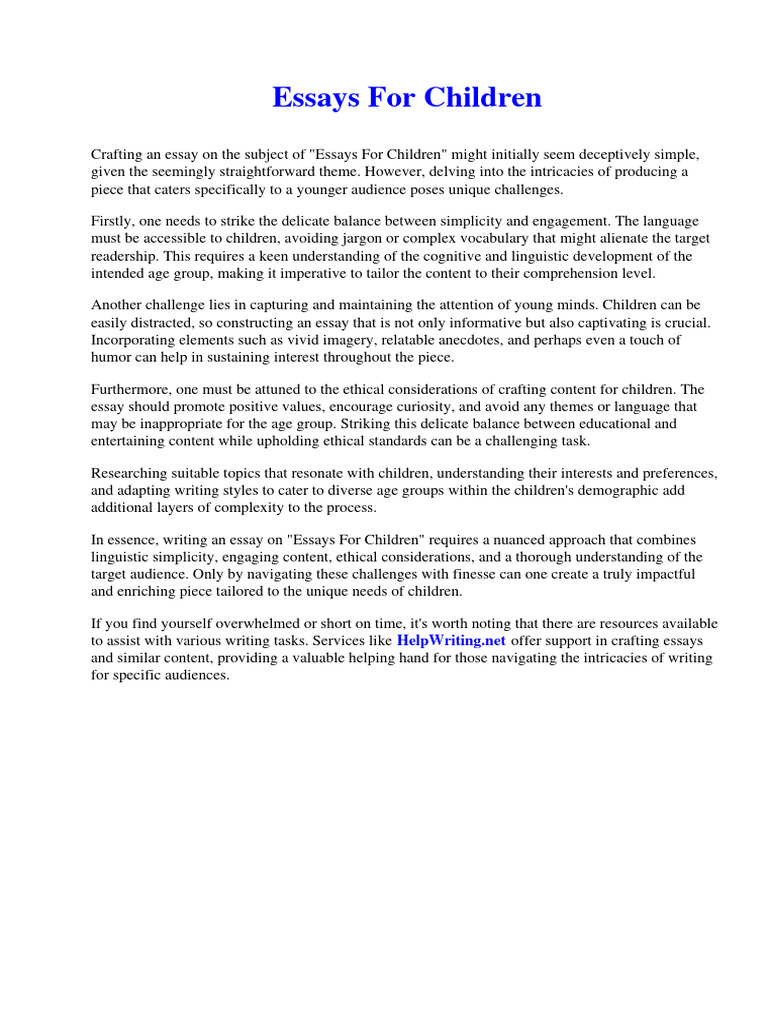 Essays For Children | PDF | Sacagawea