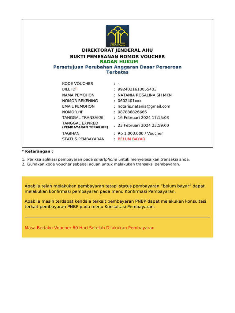 Contoh Voucher PT | PDF