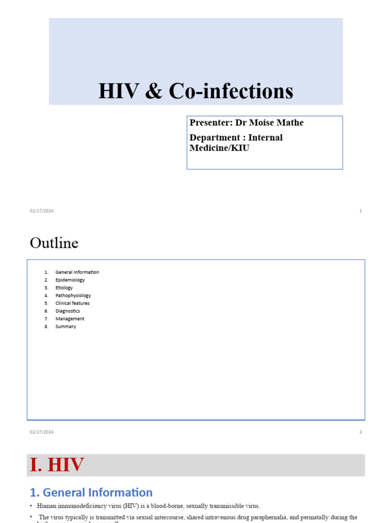 HIV & Co-Infections - DR Moise | PDF | Hiv | Infection