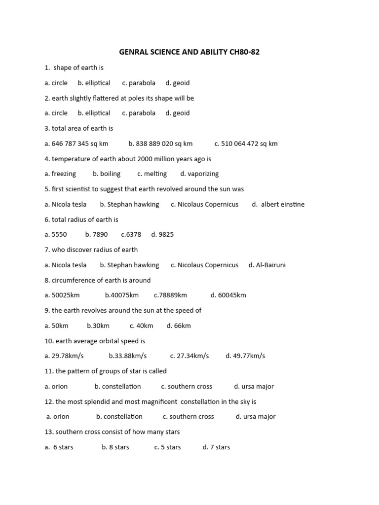 Genral Science and Ability Ch80 | PDF