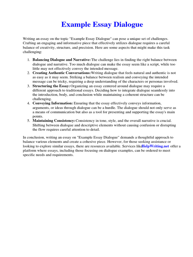 Example Essay Dialogue | PDF | Airport | Essays