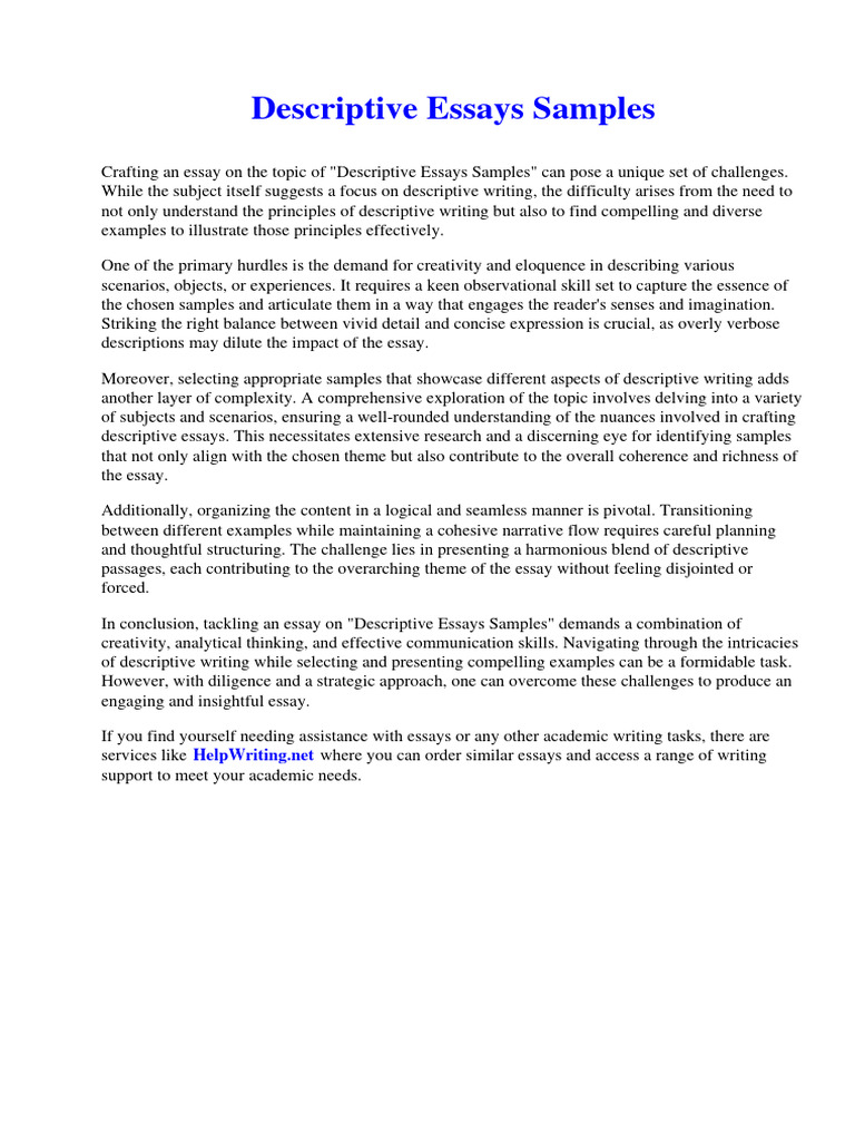 Descriptive Essays Samples | PDF | Temple Mount | Jerusalem