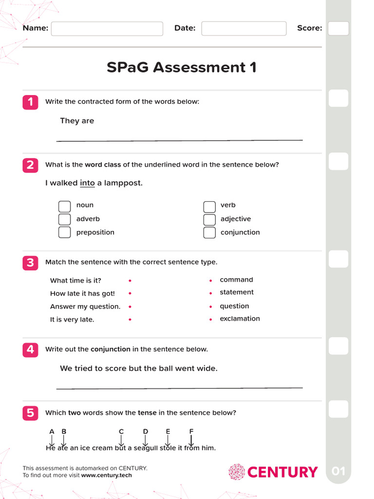 Year-3-SPaG-Assessment-1-PSPG11.05 | PDF