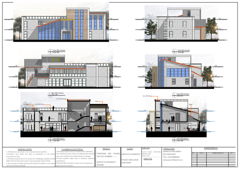ADMIN elevations | PDF | Roof | Building Engineering