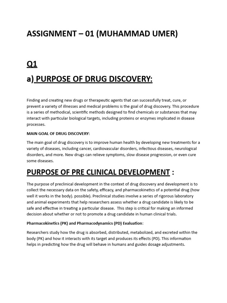 Muhammad Umer (Assignment 01) | Download Free PDF | Phases Of Clinical Research | Drug Development