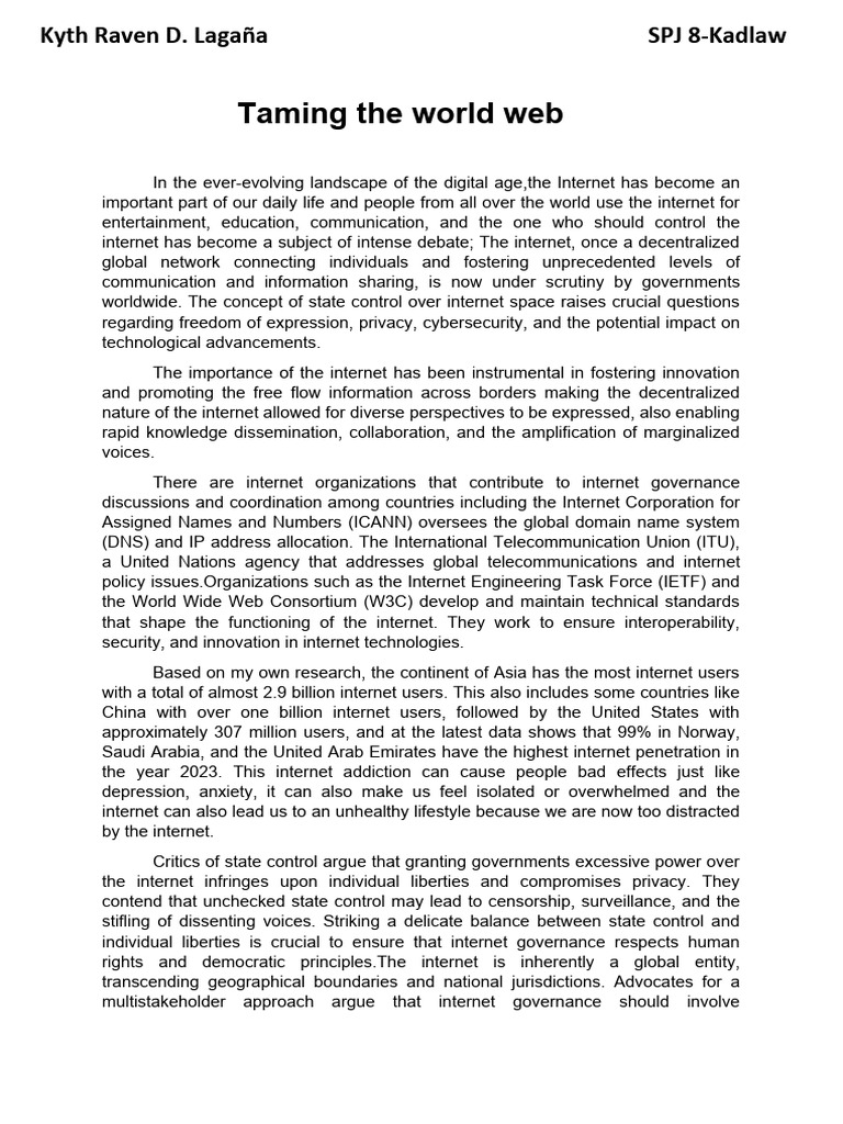 Taming The World Web | PDF | Internet | Internet Governance