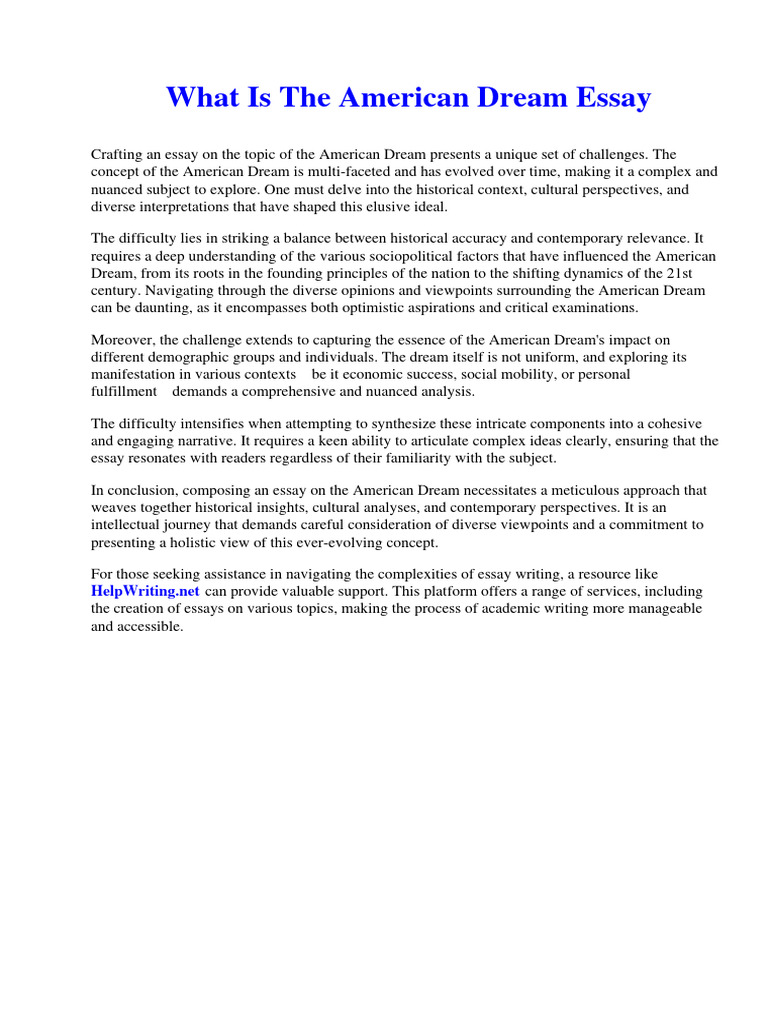 What Is The American Dream Essay | PDF | Postcolonialism | Jane Austen