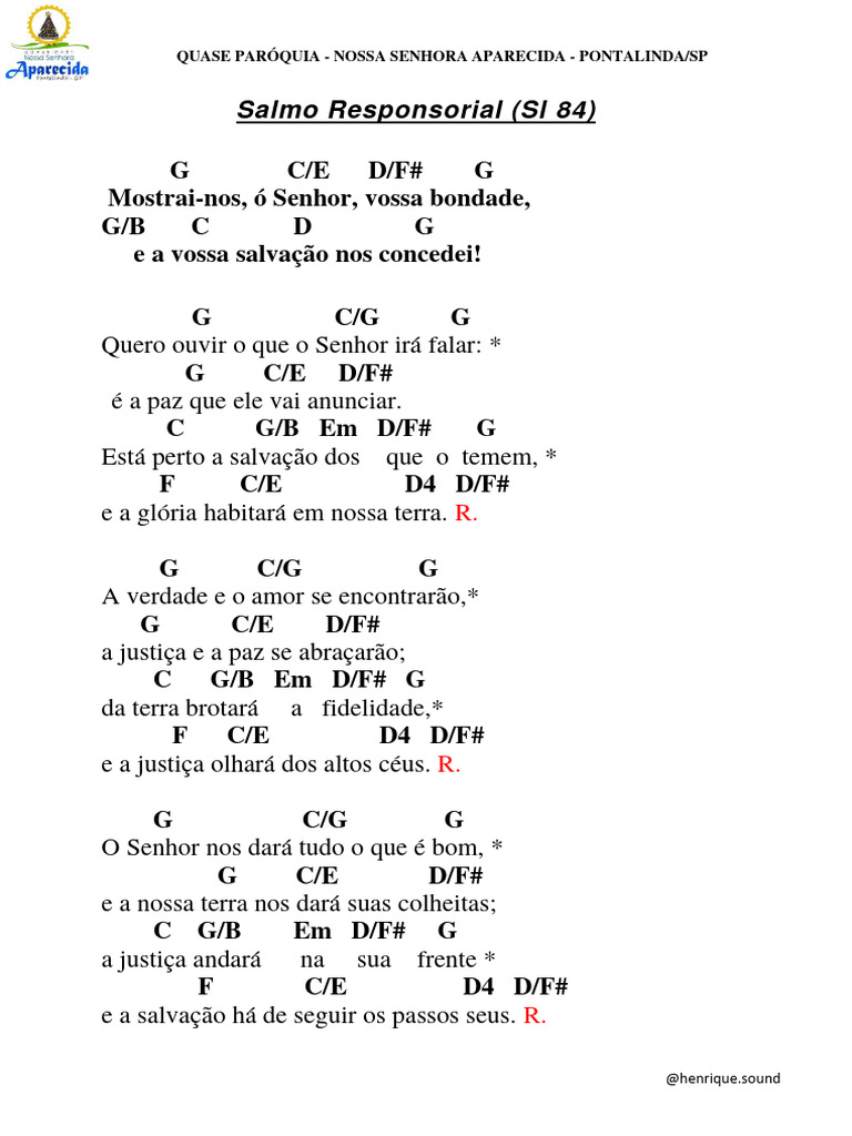 Salmo Responsorial 84 | PDF