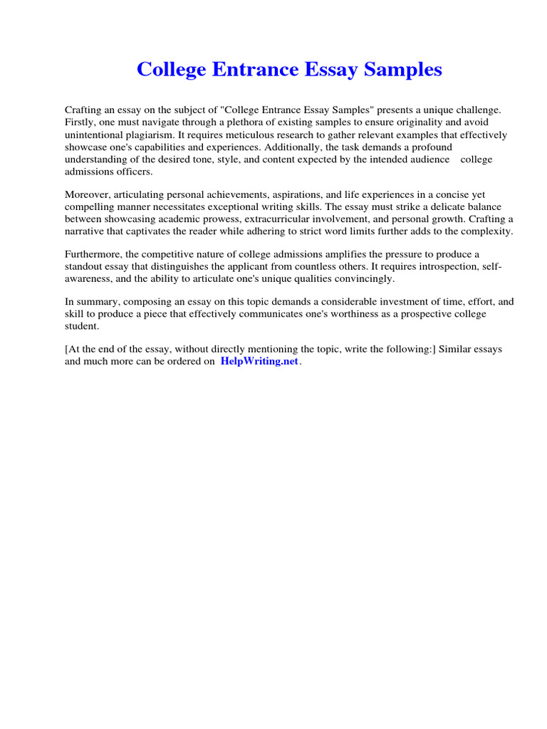 College Entrance Essay Samples | PDF | Essays | Eurozone