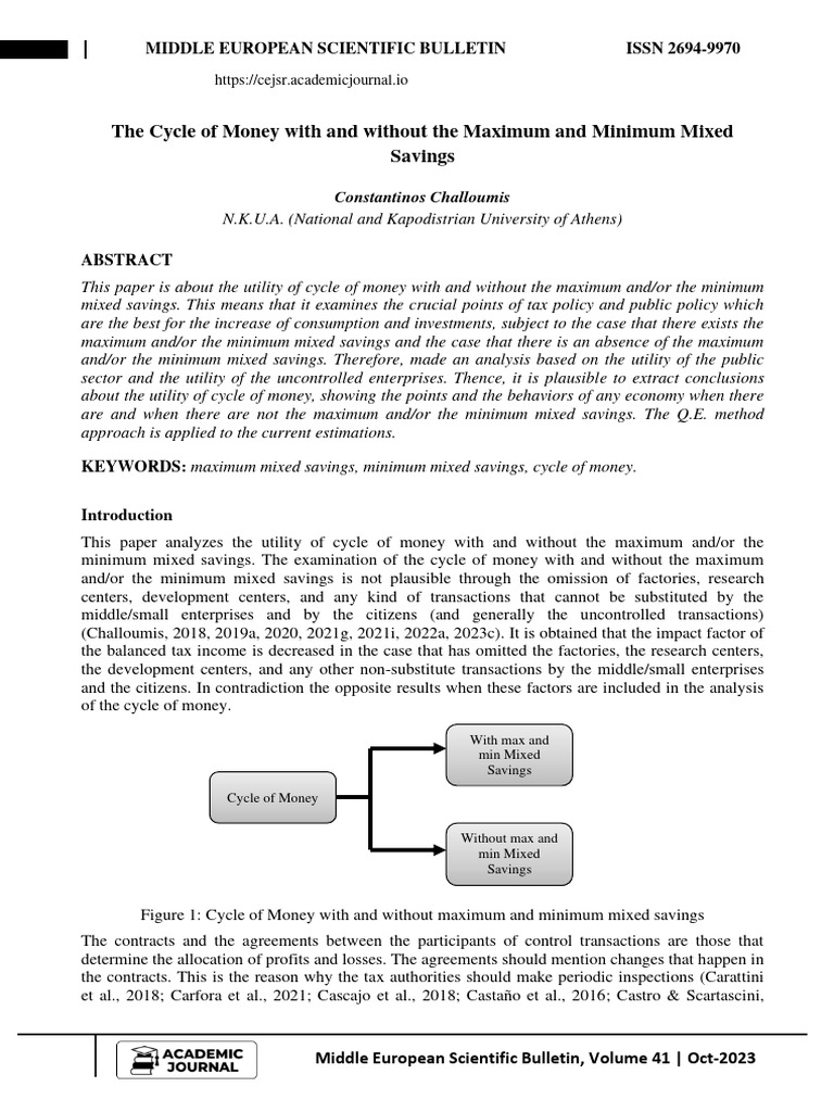 Cycle of Money & Mixed Savings Analysis | PDF | Taxes | Economics