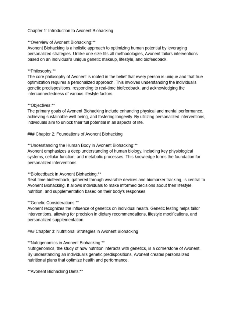 Personalized Biohacking Guide | PDF
