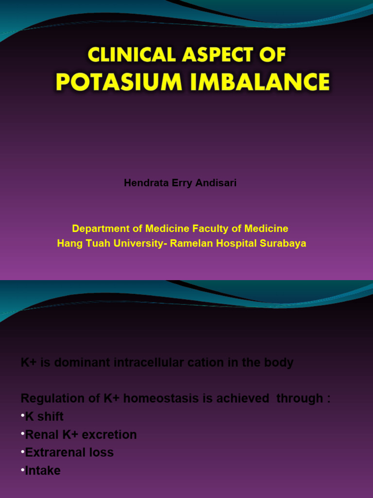 Potassium Disorders: Diagnosis and Management | PDF | Medical ...