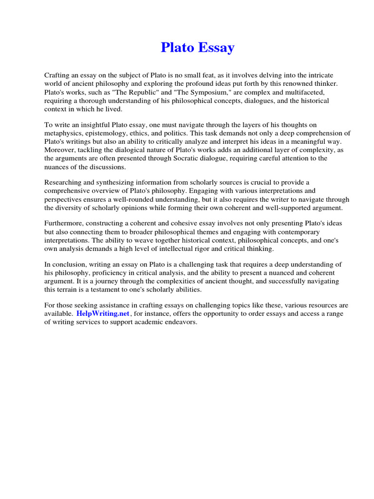 Plato Essay | PDF | Apple Inc. | Plato