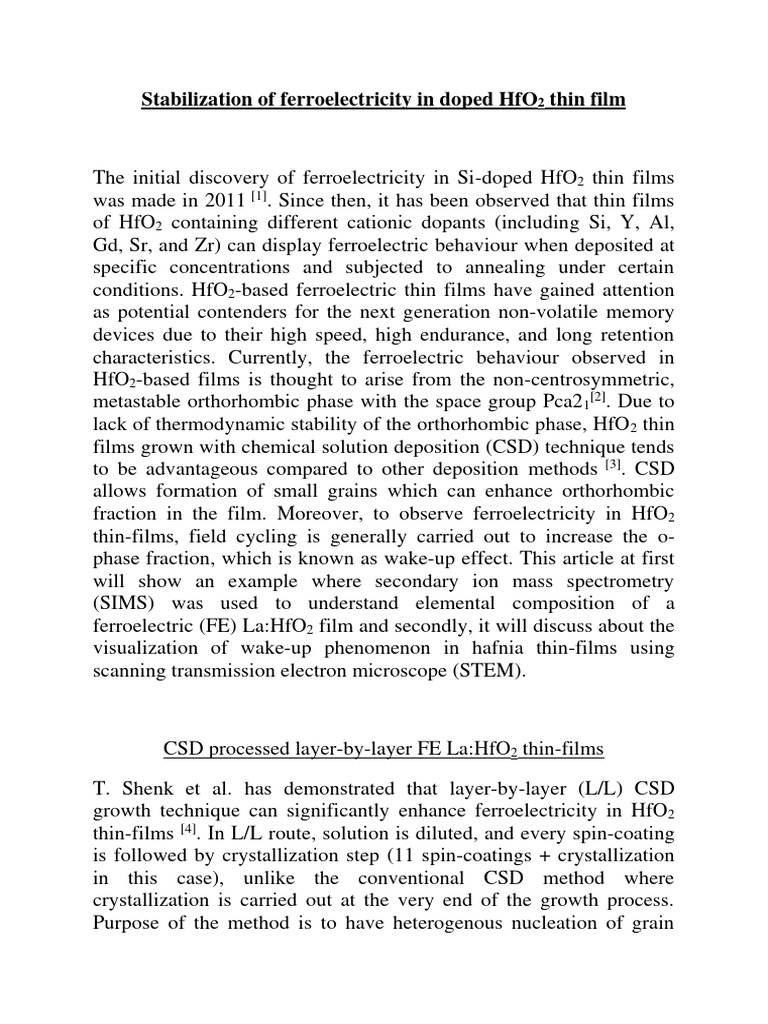 Microscopy Report BARNIK | PDF | Thin Film | Ferroelectricity