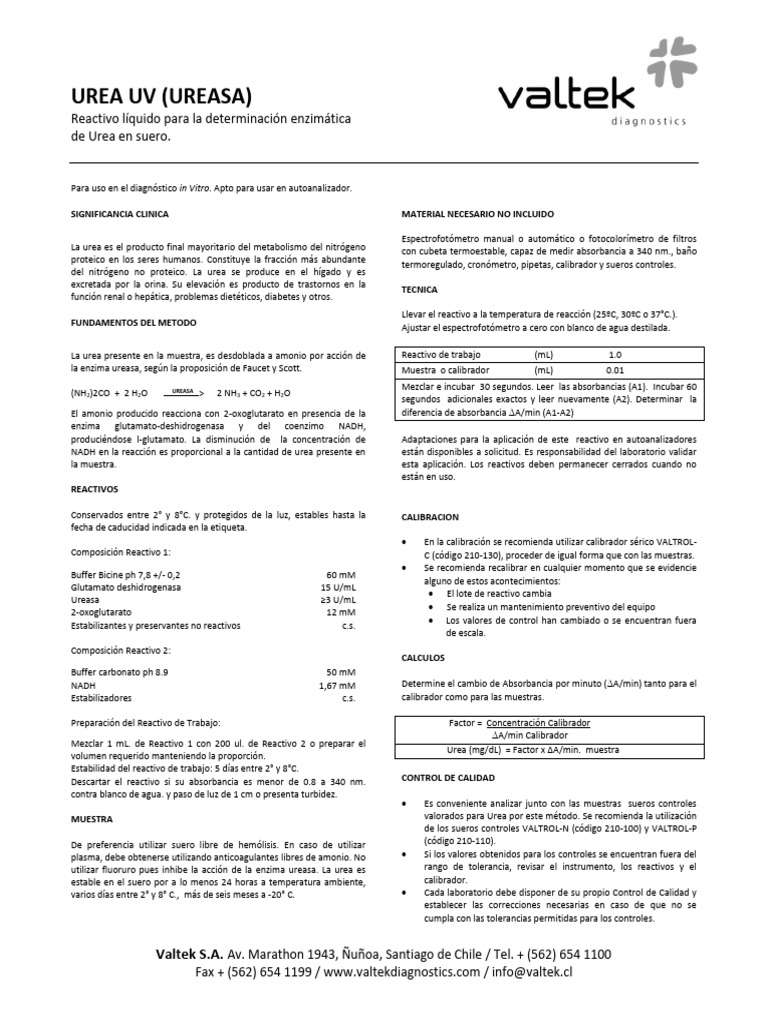 Urea Uv Liquida 1 | PDF | Urea | Enzima