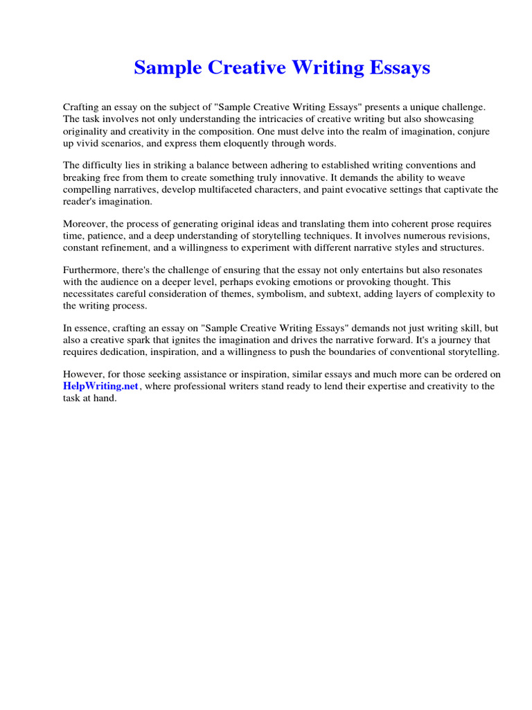 Sample Creative Writing Essays | PDF | Arrest Warrant | Arrest