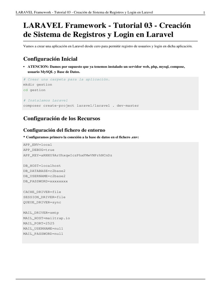 LARAVEL Framework - Tutorial 03 - Creación de Sistema de Registros y ...