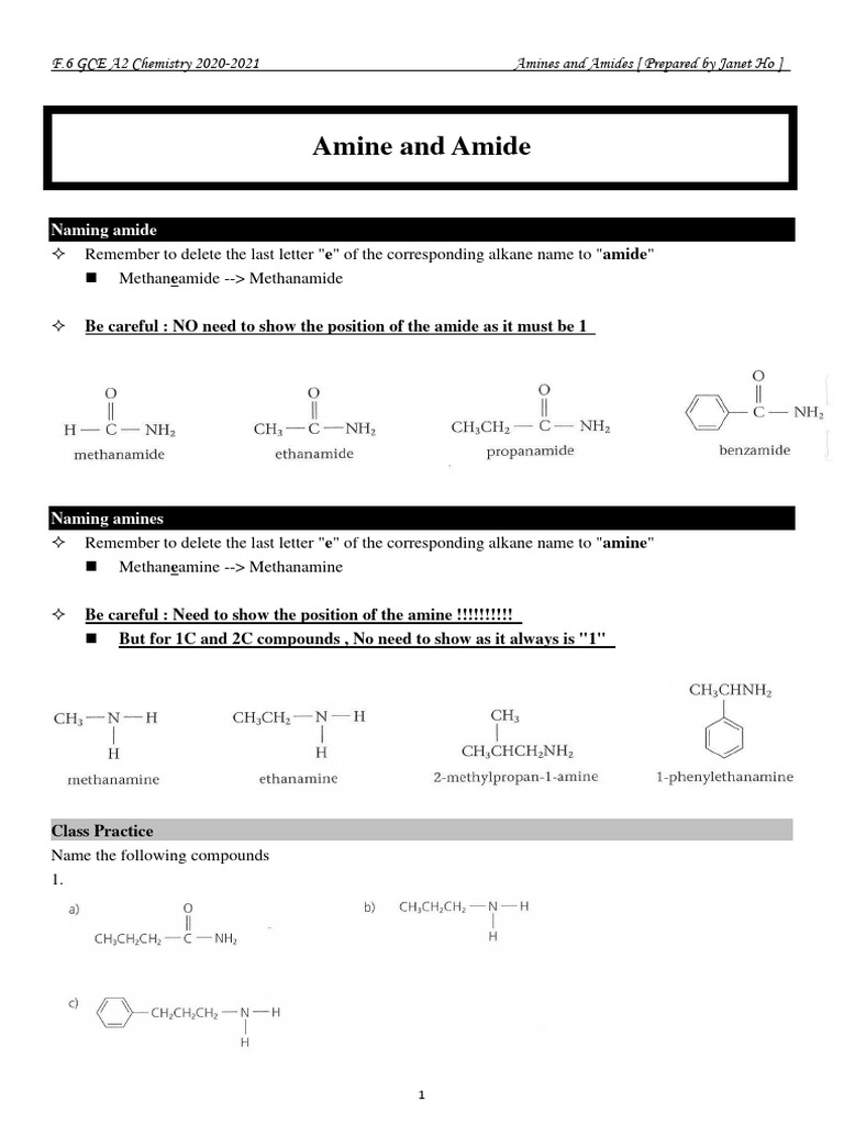 Amide and Amine | PDF | Amine | Amide