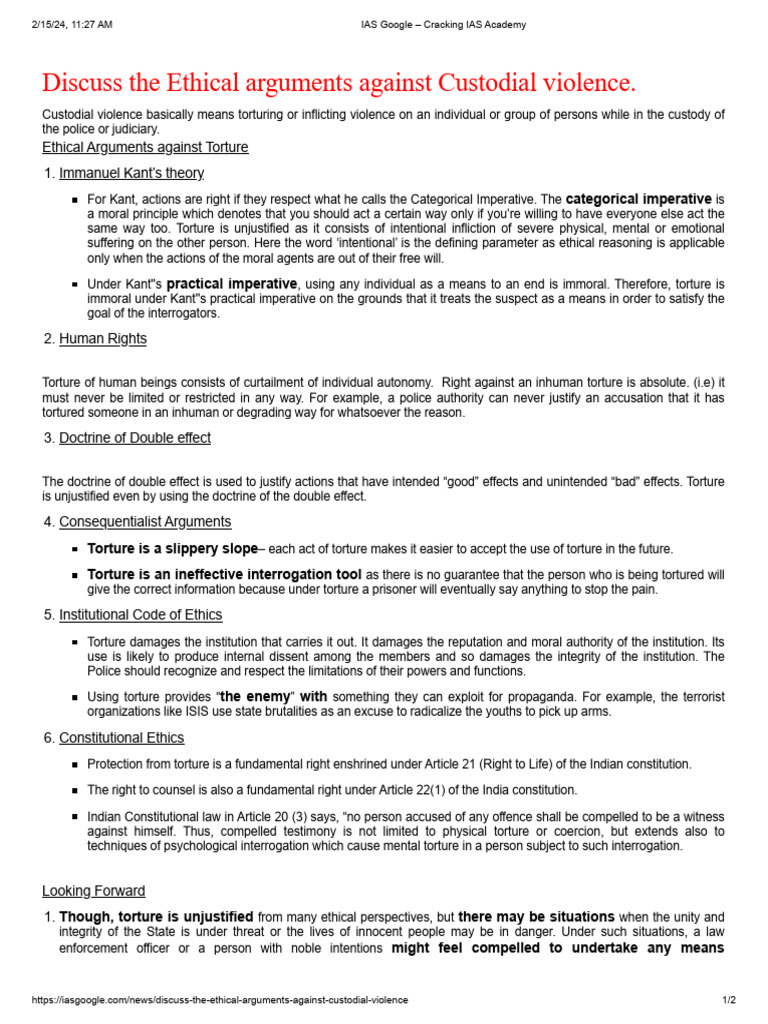 Torture Ethics Pdf