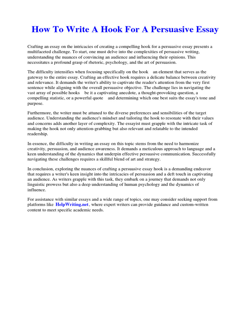 How To Write A Hook For A Persuasive Essay | PDF | Jupiter | Europa (Moon)
