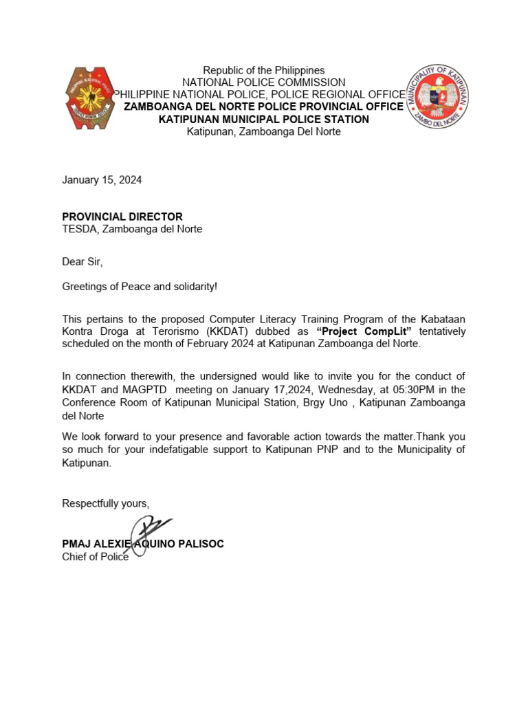 Letter TESDA For Meeting | PDF