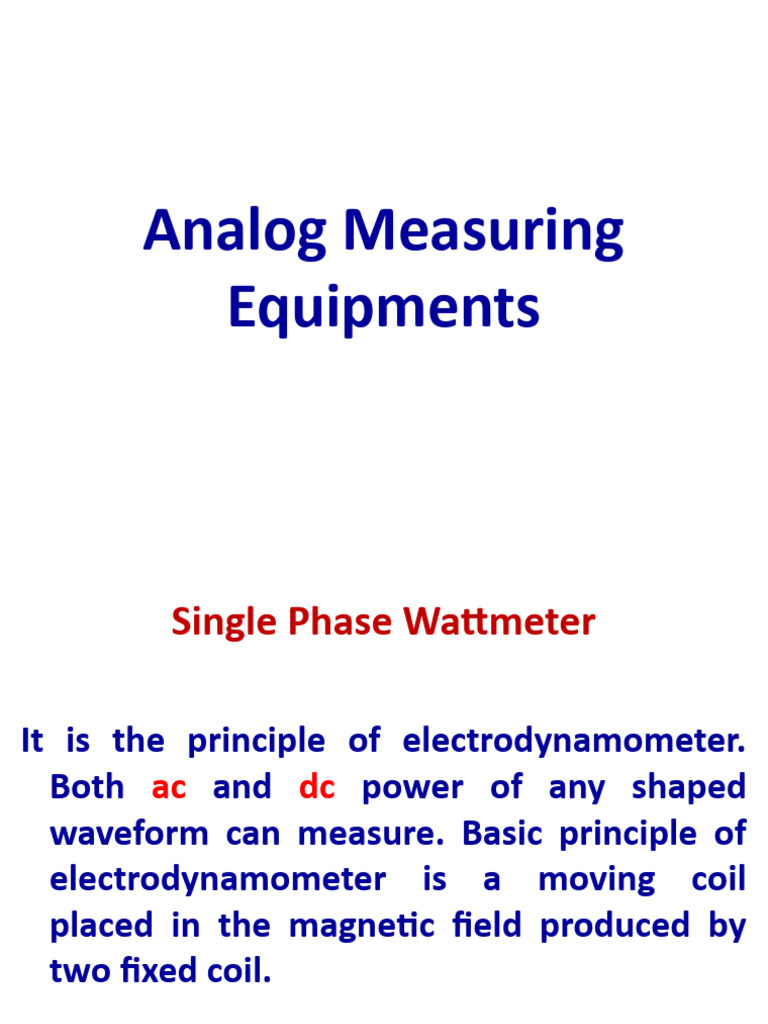 Analog Measuring Instruments | PDF | Inductor | Electrical Resistance ...