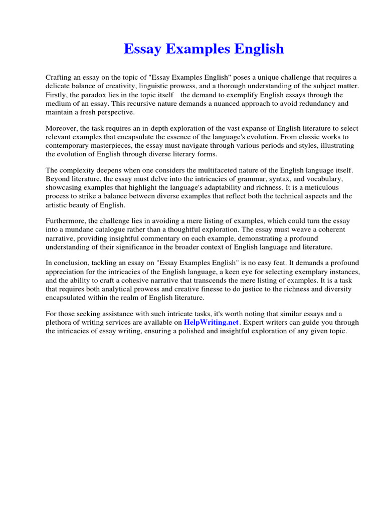 Essay Examples English | PDF | Apple Watch | Essays