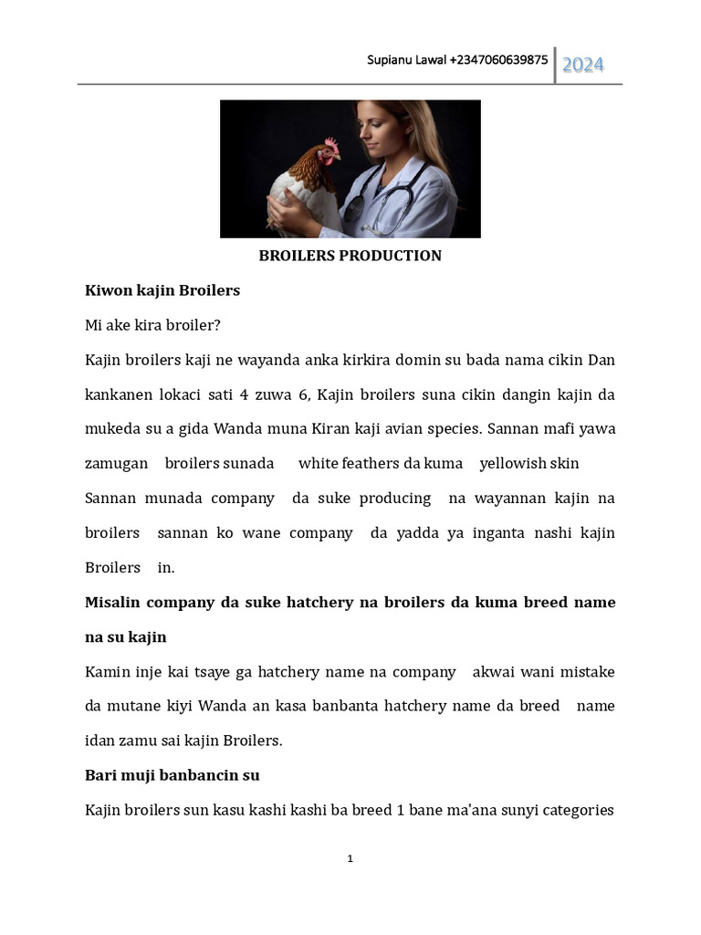 Broilers Production | PDF