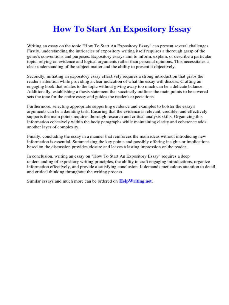 How To Start An Expository Essay | PDF | Essays | Domestic Violence
