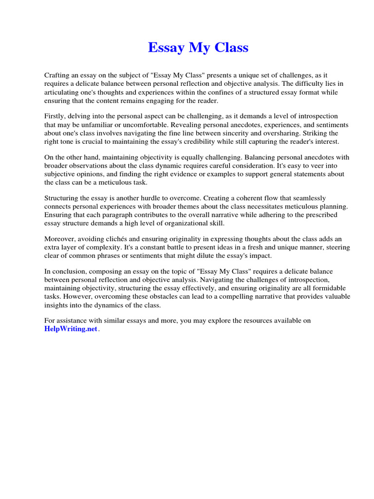 Essay My Class | PDF | Business Intelligence | Earth