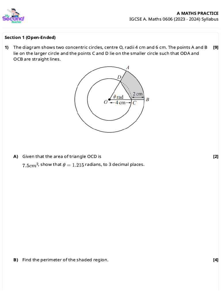 A Maths Practice Question Paper | PDF | Line (Geometry) | Perpendicular