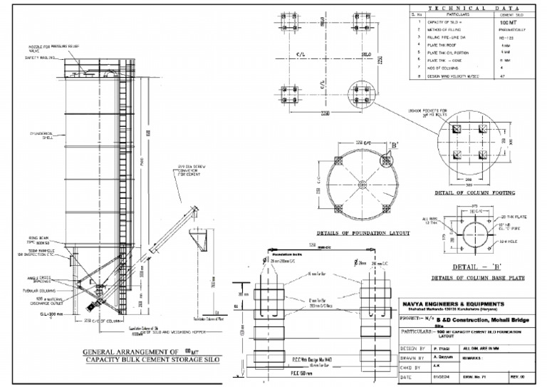 Silo Foundation Detailed Drawing | PDF